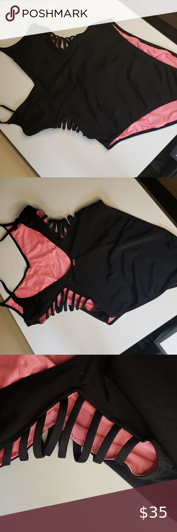Pink Victorias Secret Black Cutout One Piece Black One Piece Swimsuit