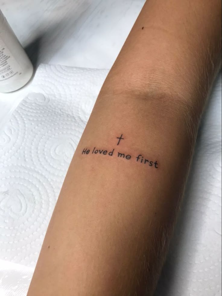 Tatuagem “ele Me Amou Primeiro “ é Uma Cruz♥️ Biblical Tattoos Bible