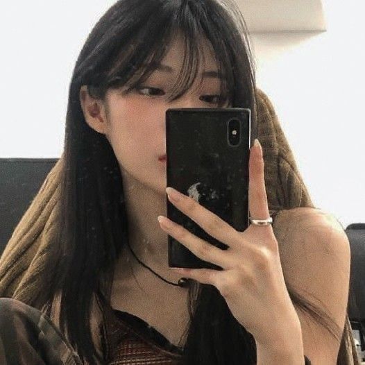 A Woman Holding Up Her Cell Phone To Take A Selfie
