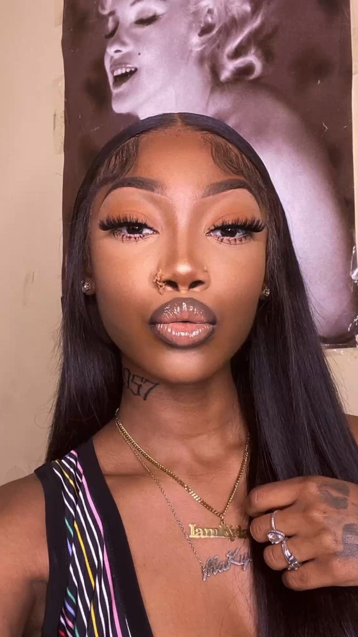 Pin By Kenken π§πΎ On Her Makeup For Black Skin Hair Makeup Glamour Makeup