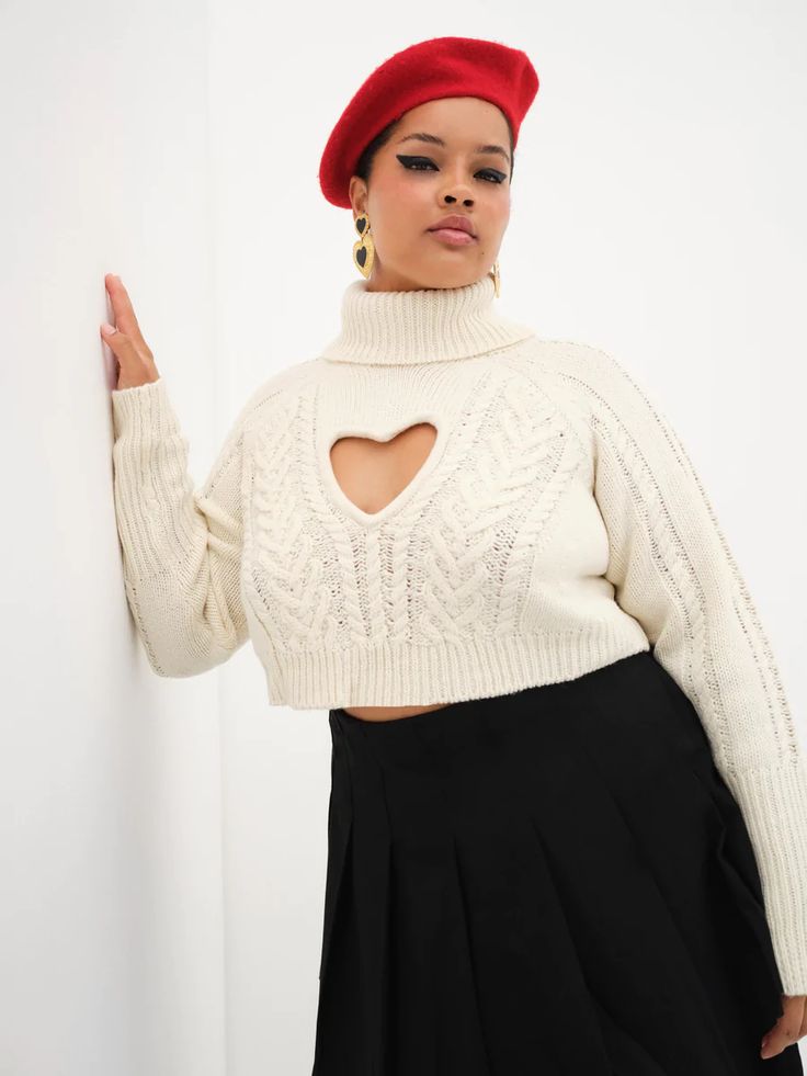 Vera Cropped Cut Out Sweater Knitwear Fashion Sweaters For Love And