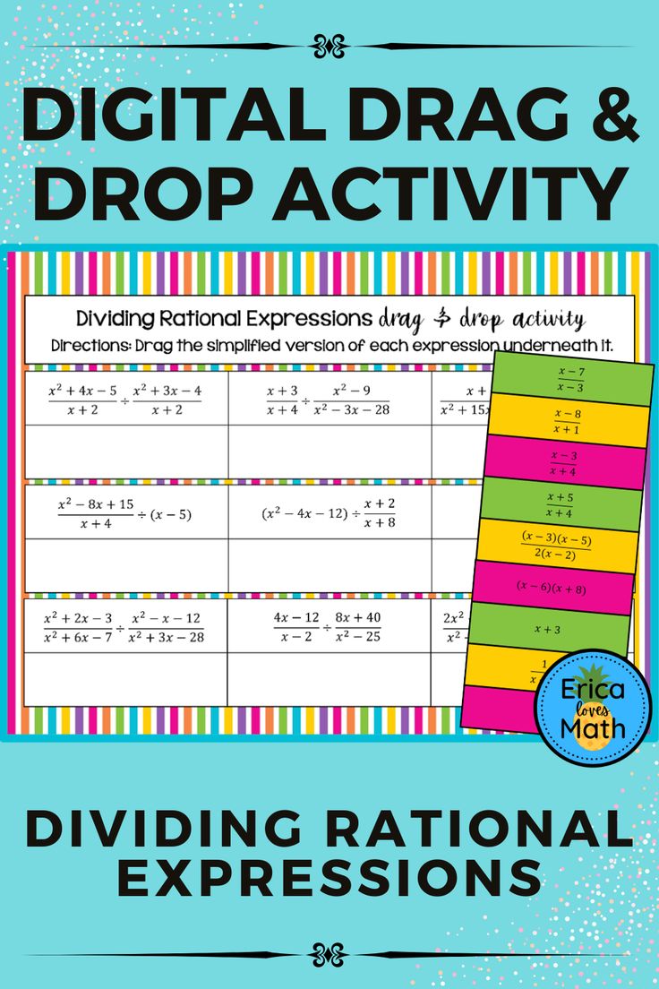 Dividing Rational Expressions Digital Activity Drag And Drop Rational Expressions Simplifying