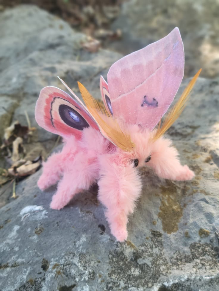 Pink Silk Moth Textile Sculpture Textile Art Textile Taxidermy Ooak Soft Sculpture Insect