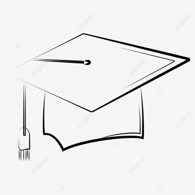 Graduated Cap Vector Hd Images Graduation Cap Line Strokes Art Free