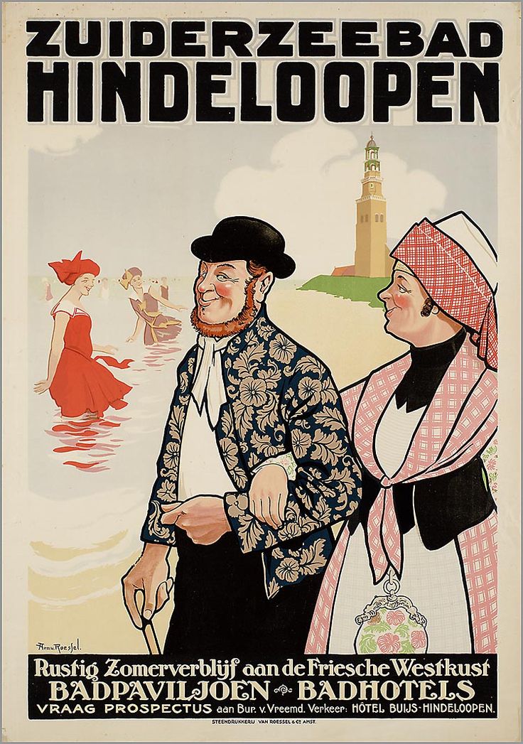 Zuiderzeebad Hindeloopen Holland Netherlands Vintage Travel Poste Beach