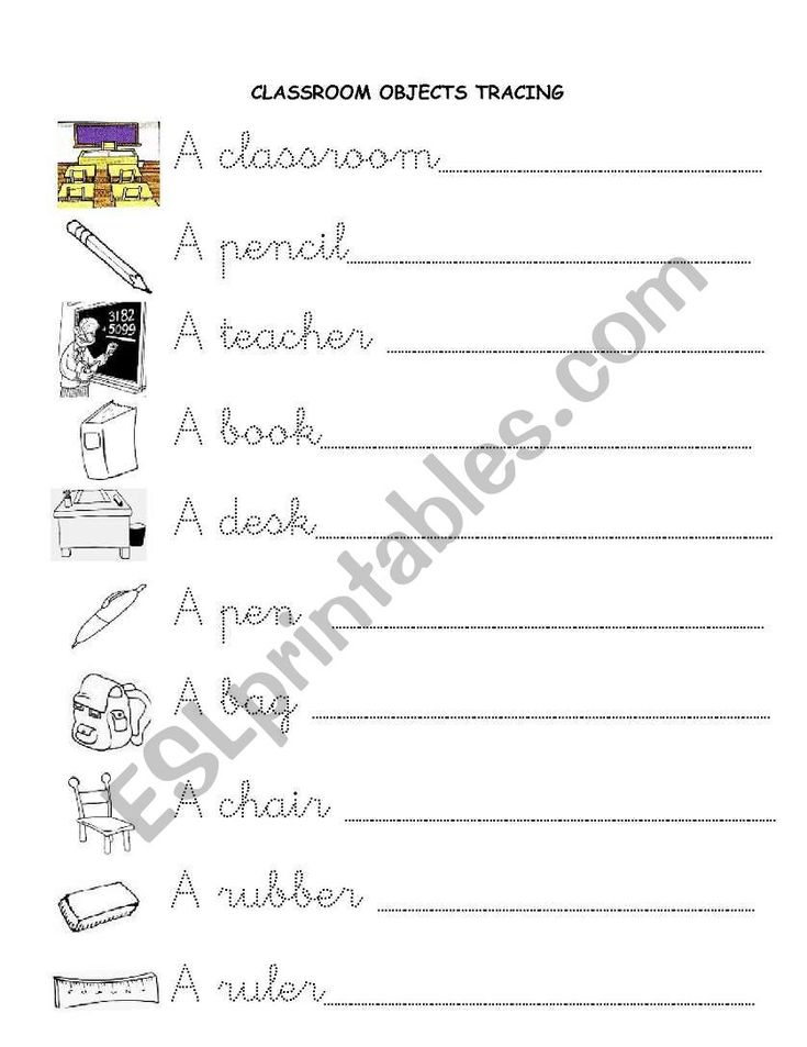 Classroom objects tracing - ESL worksheet by elijose | Esl worksheets ... Classroom objects tracing - ESL worksheet by elijose | Esl worksheets ...