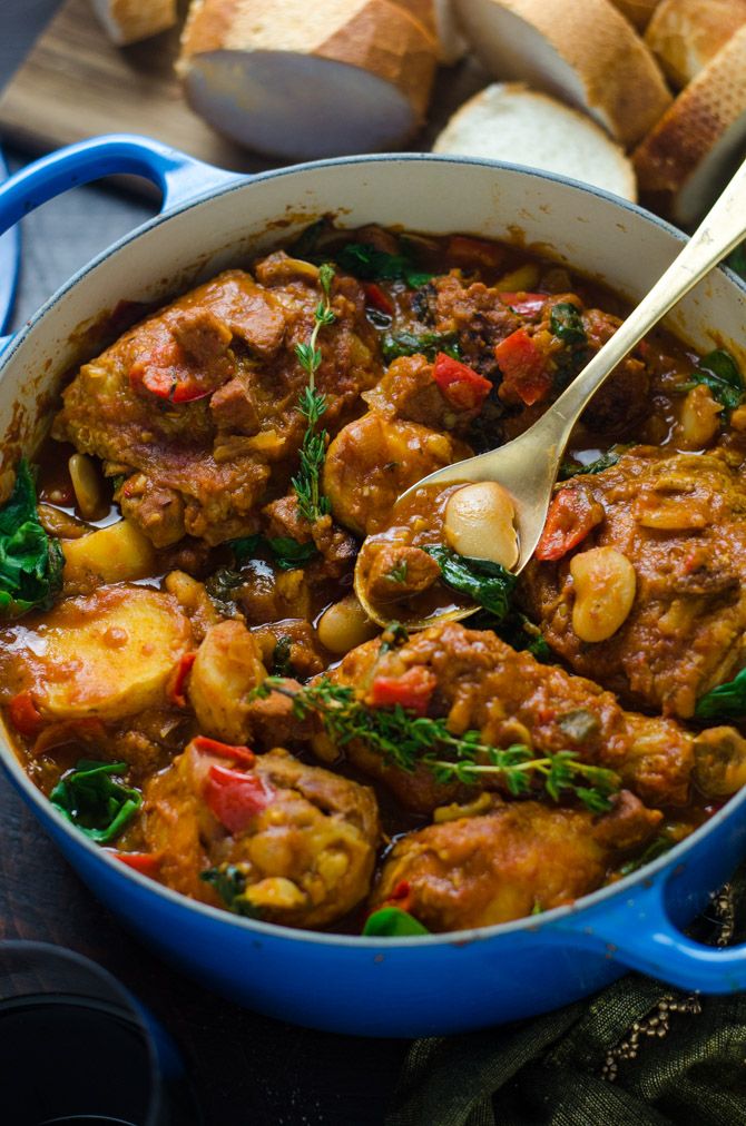 Saucy Spanish Chicken Chorizo And Potato Pot Host The Toast Recipe Spanish Chicken