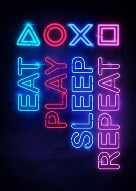 Eat Play Sleep Repeat Gamer Poster Printed In Metal Plate Gamer