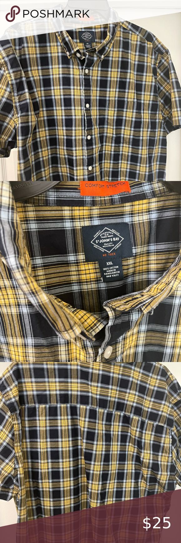 Mens St Johns Bay Casual Short Sleeve Button Down In 2022 Casual