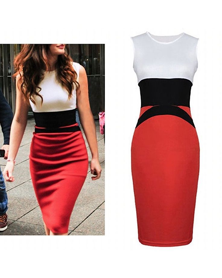 Womens Pencil Skirt Red Belted Tight Fit Qdt531136 Size S Color Red6306 Red Evening