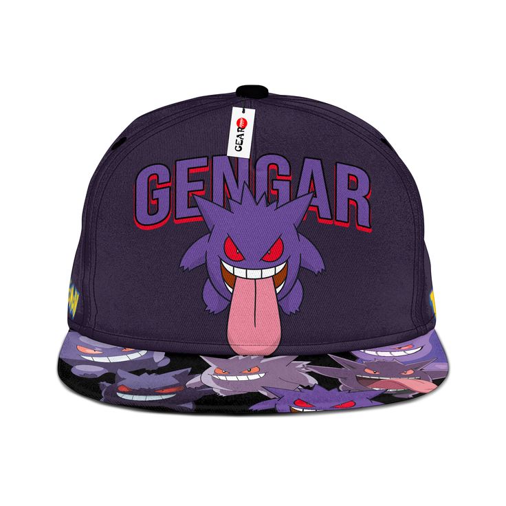 Gengar Snapback Hats Custom Pokemon Anime Hat T For Fans Gear Otaku In 2022 Anime Hats