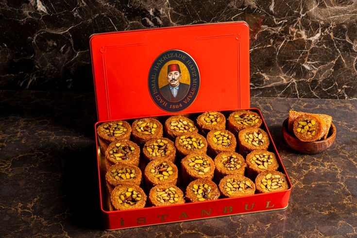 Baklava Halep Kadayif With Pistachio Metal Tin Box Hafiz Mustafa 1864 Istanbul Daily And