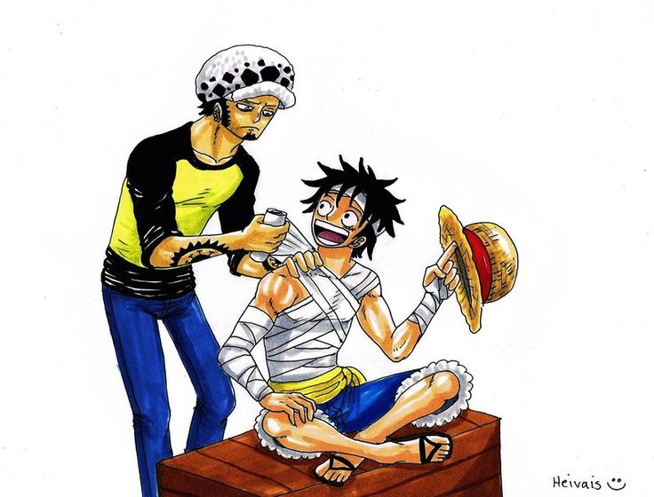 Law And Luffy By Heivais On Deviantart Luffy Happy Father One Piece