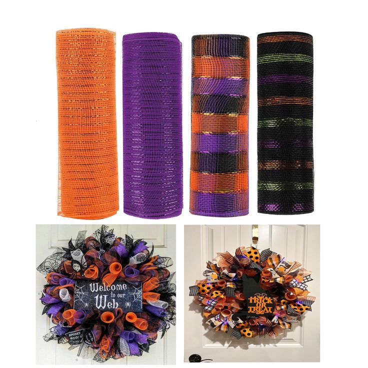 JStnana 4 Rolls Deco Mesh Ribbon for Halloween Wreath Making Supplies ... JStnana 4 Rolls Deco Mesh Ribbon for Halloween Wreath Making Supplies ...