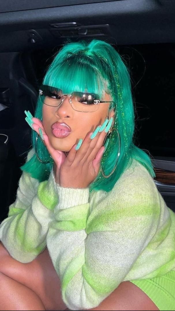 Its Green Vibeππ₯ππ Black Girls Hairstyles Human Hair Wigs Wigs