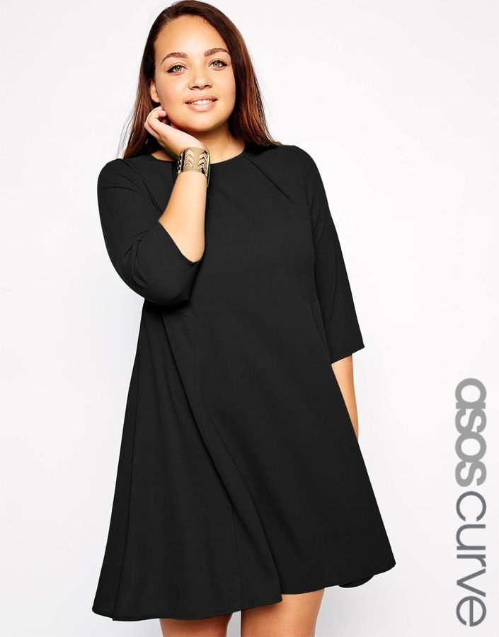 Asos Curve Seamed Swing Dress With Long Sleeve Maxi Dress Prom Maxi