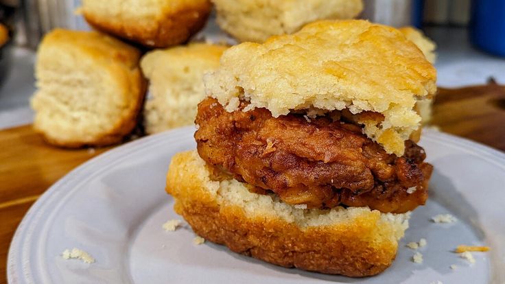 Southern Fried Chicken Biscuits With Honey Butter