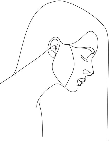 Woman Face Line Drawing Illustration Icons By Canva Face Line Drawing Simple Line Drawings
