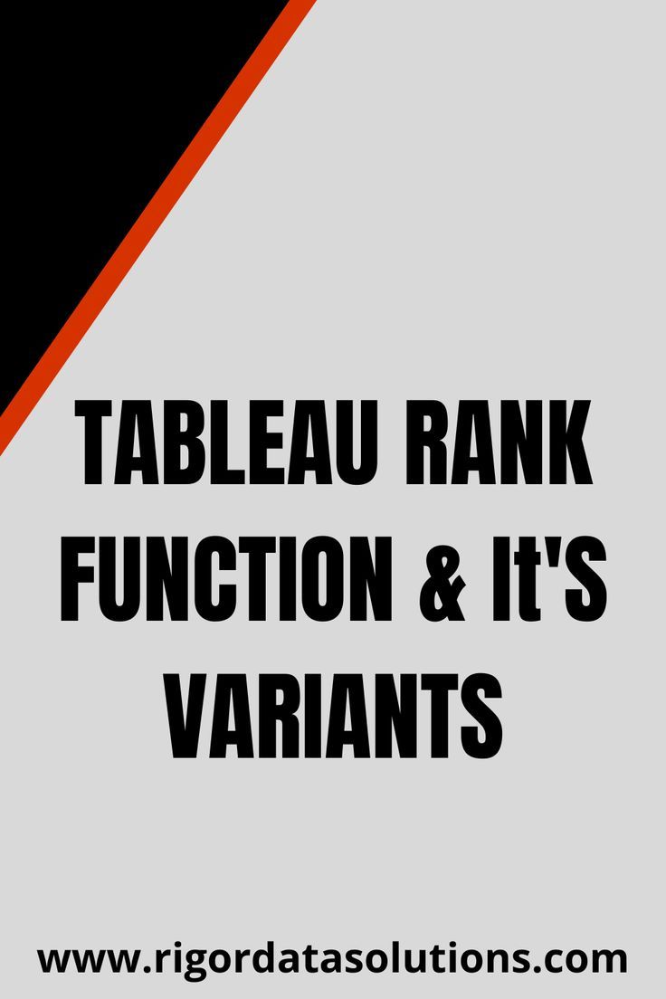 Tableau Rank Function and Variants | Ranking Examples Tableau Rank Function and Variants | Ranking Examples