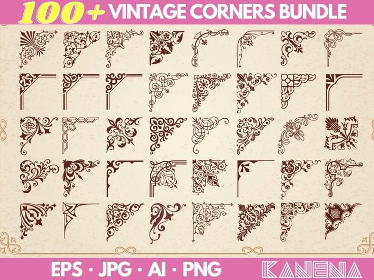 Corner Svg Bundle Flower Border Svg Corner Laser Cut Corner Frame Svg