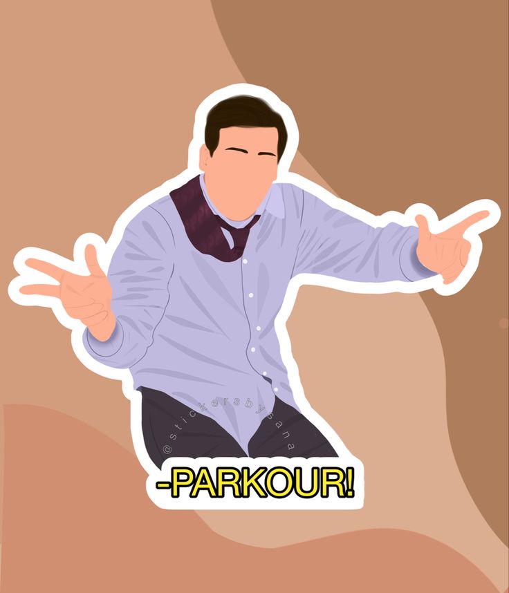 A Man With His Hands Out In Front Of Him And The Words Parkour On It