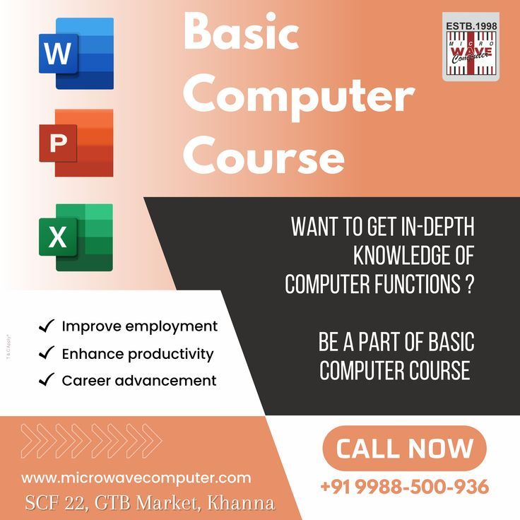 Learn Basic Computer Skills At Micro Wave Computer Institute