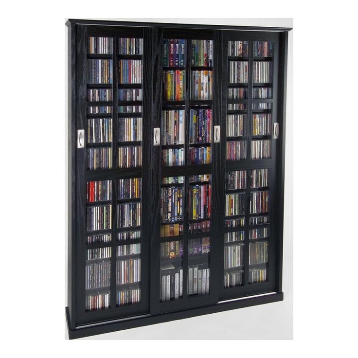 Black Dvd Storage Cabinet Glass Doors At Hayden Ness Blog