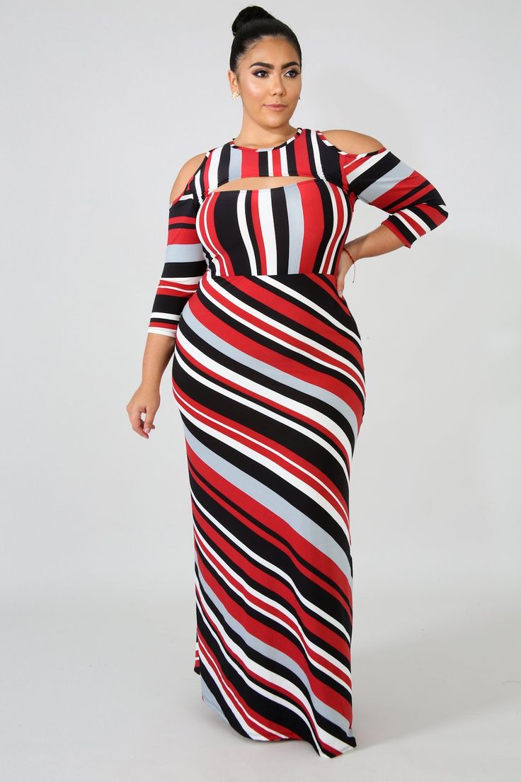Gitionline Maxi Dress Style Maxi Dress Striped Maxi