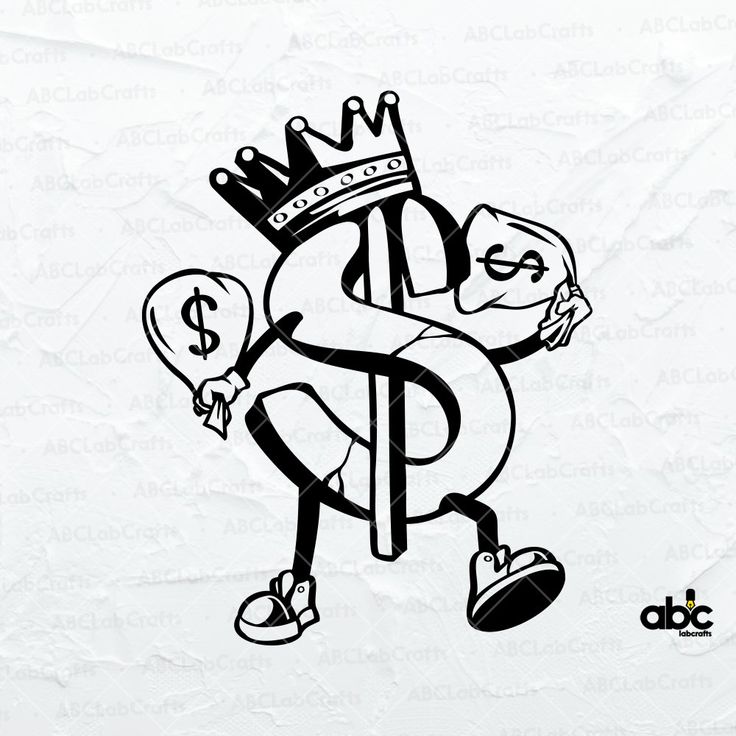 Money King Svg File Money Bag Cut File Us Dollar Sign Clipart Rich