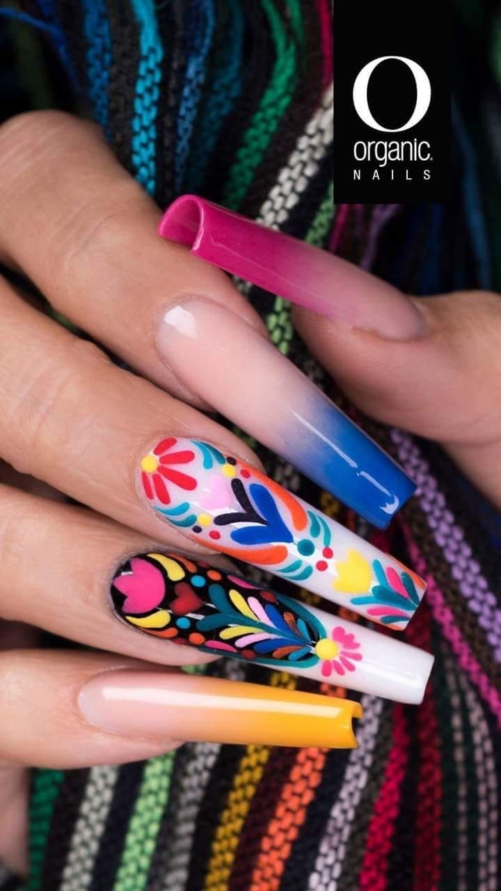 Mexican Nails Quinceanera Nails Pretty Acrylic Nails