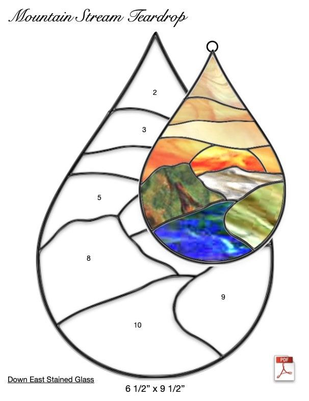 Mountain Stream Teardrop Stained Glass Pattern - Etsy in 2024 | Stained ... Mountain Stream Teardrop Stained Glass Pattern - Etsy in 2024 | Stained ...