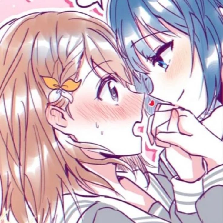 Two Anime Characters Are Kissing Each Other