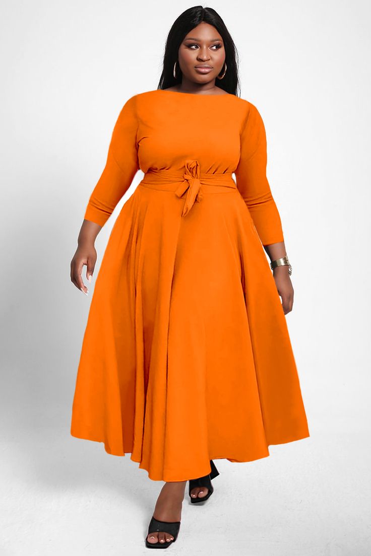 Xpluswear Design Plus Size Red Casual Round Neck With Pocket Wrap Maxi