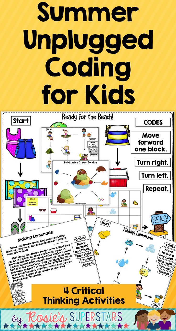 Summer Coding Unplugged Great For Hour Of Code™ Unplugged Coding Activities Critical Thinking