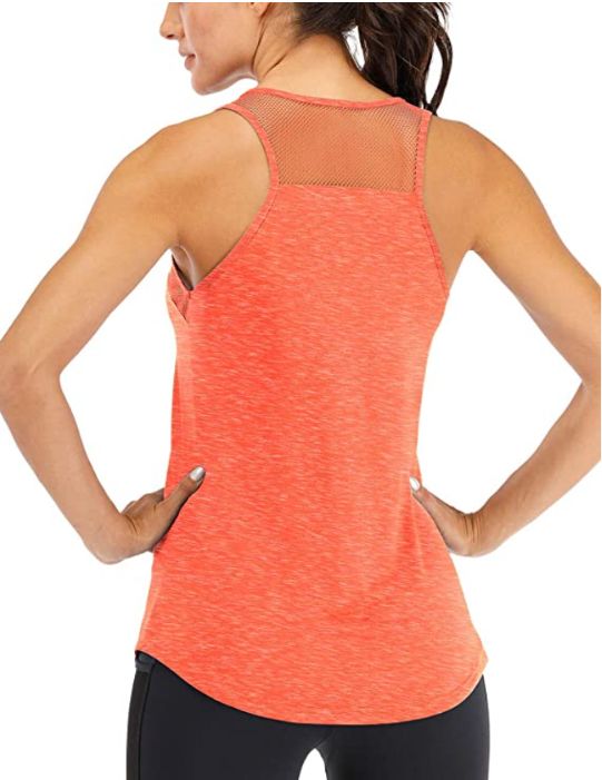 Ictive Workout Tank Tops For Women Breathable Mesh Racerback Tank Tops Muscle Tank Backless
