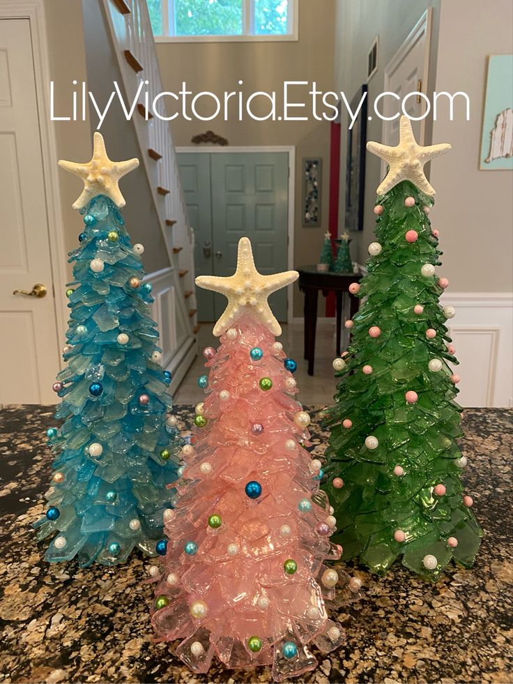 Sea Glass Christmas Trees