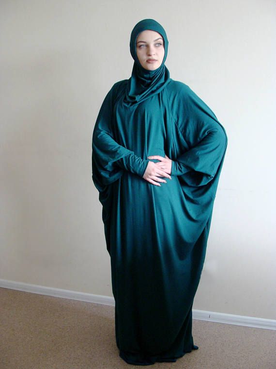 Muslim Women Prayer Dress Salah Abaya Attached Scarf All In One Hijab