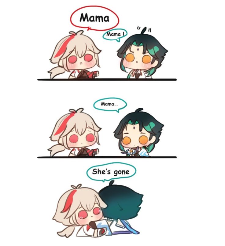 Kazuha And Xiao Comic Illustration Anime Chibi Funny Memes
