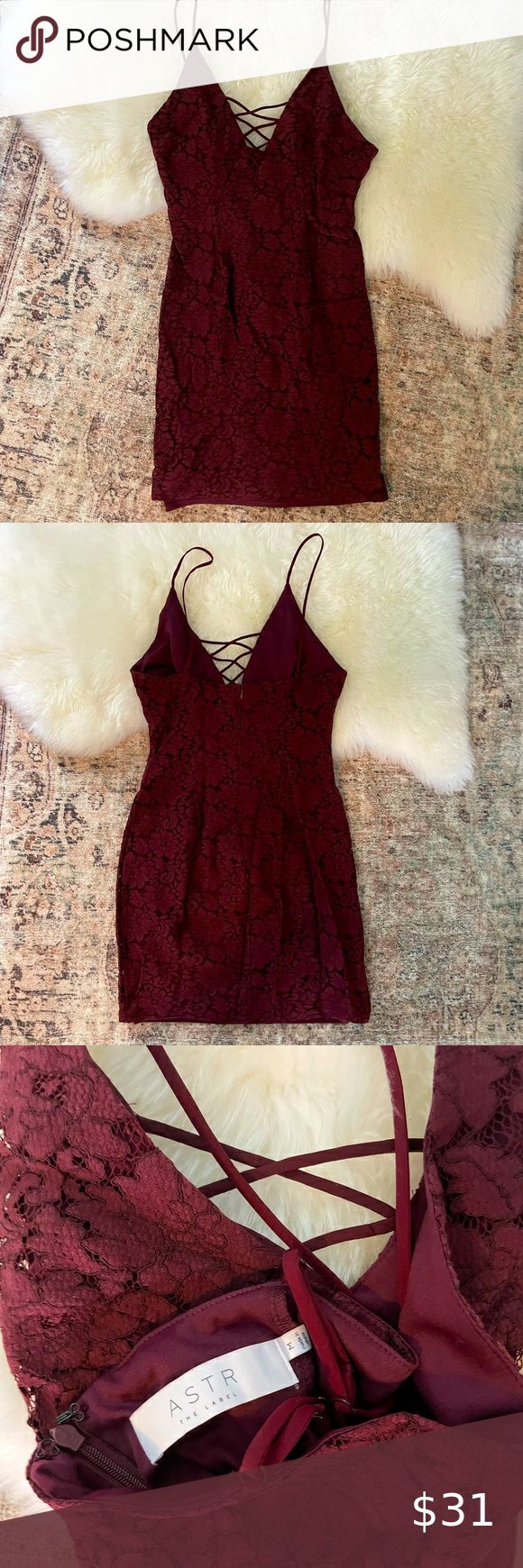 Strappy Red Lace Mini Dress By Astr Red Lace Mini Dress Lace Mini Dress Mini Dress