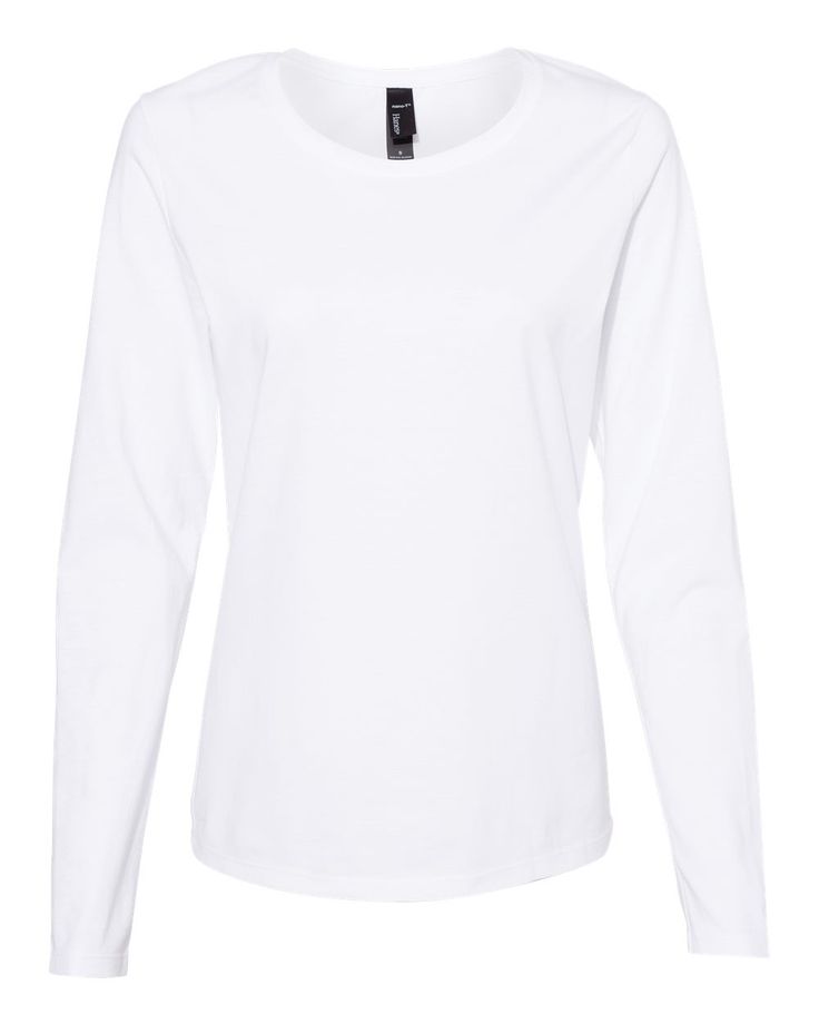 Hanes Perfect T Womens Long Sleeve Scoopneck T Shirt S04ls White Long Sleeve Tshirt Long