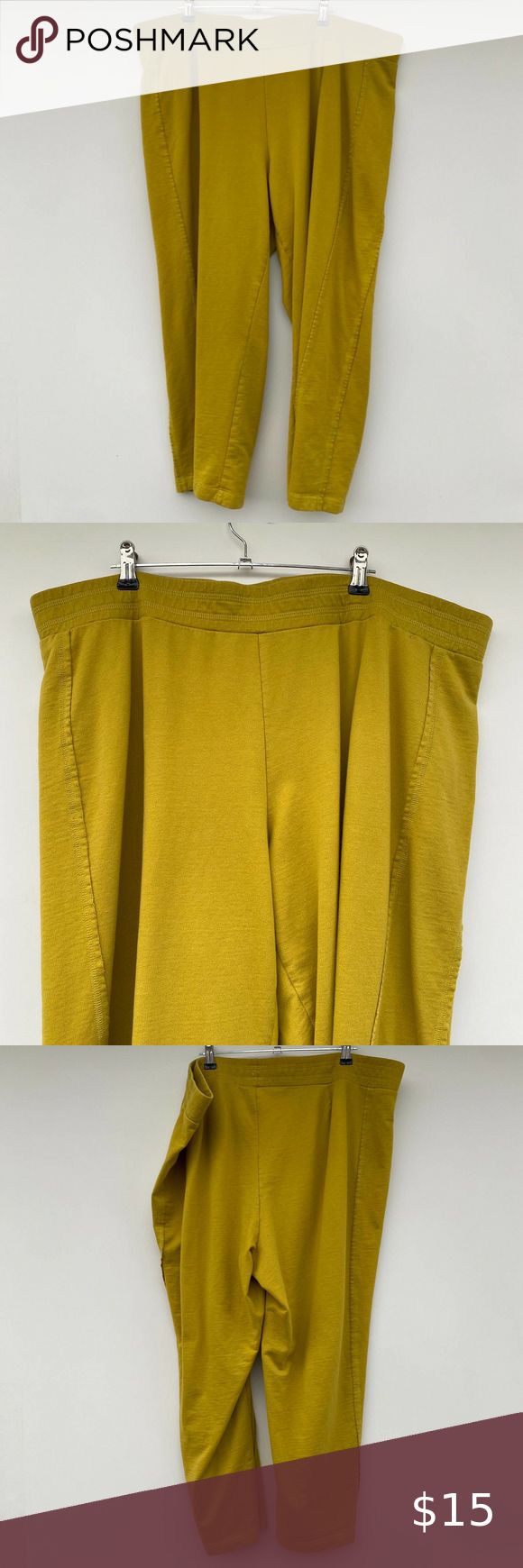 J Jill Womens Plus Size 2x Mustard Yellow Wide Leg Capri Pants Plus Fashion Fashion Tips