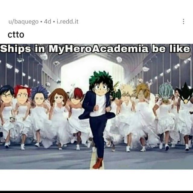 The Anime Character Is Dancing In Front Of Other People With Words That Read Ships In My Hero