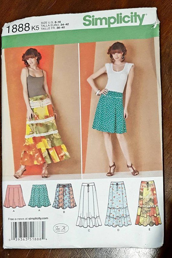 Simplicity 1888 Sewing Pattern for Misses Gored & Ruffled - Etsy Canada ... Simplicity 1888 Sewing Pattern for Misses Gored & Ruffled - Etsy Canada ...