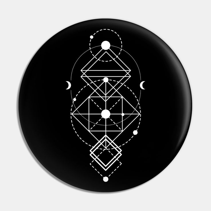 Geometric Symbol Perfect Symmetry With Moons And Diamonds