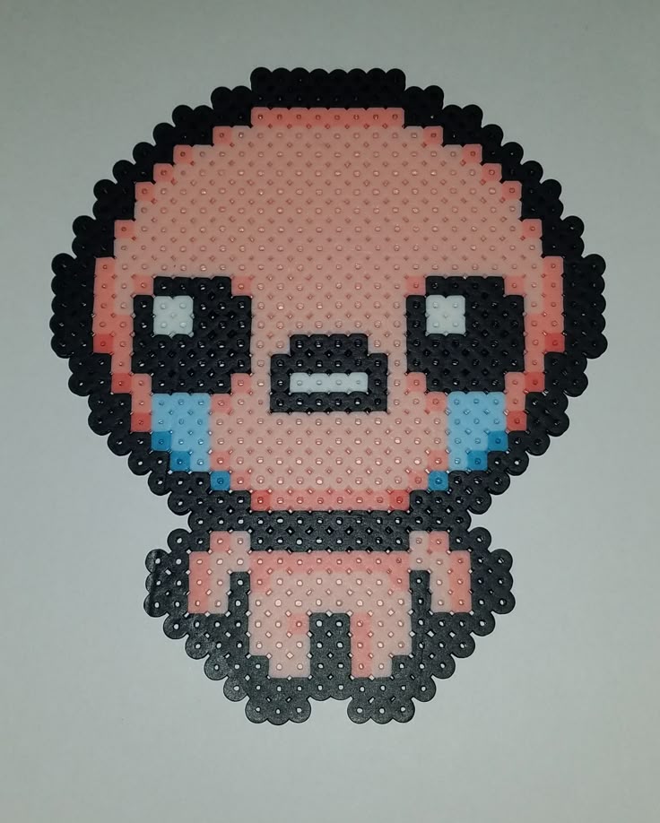 Isaac Character From The Binding Of Isaac The Binding Of Isaac Perler Bead Art Pixel Art