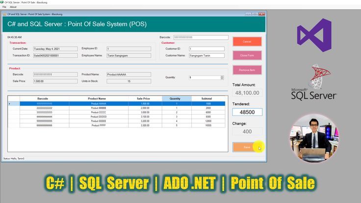 π¨βπ« 4k Online Course For Vip C Sql Server Ado Net How To Create A Point Of Sale System