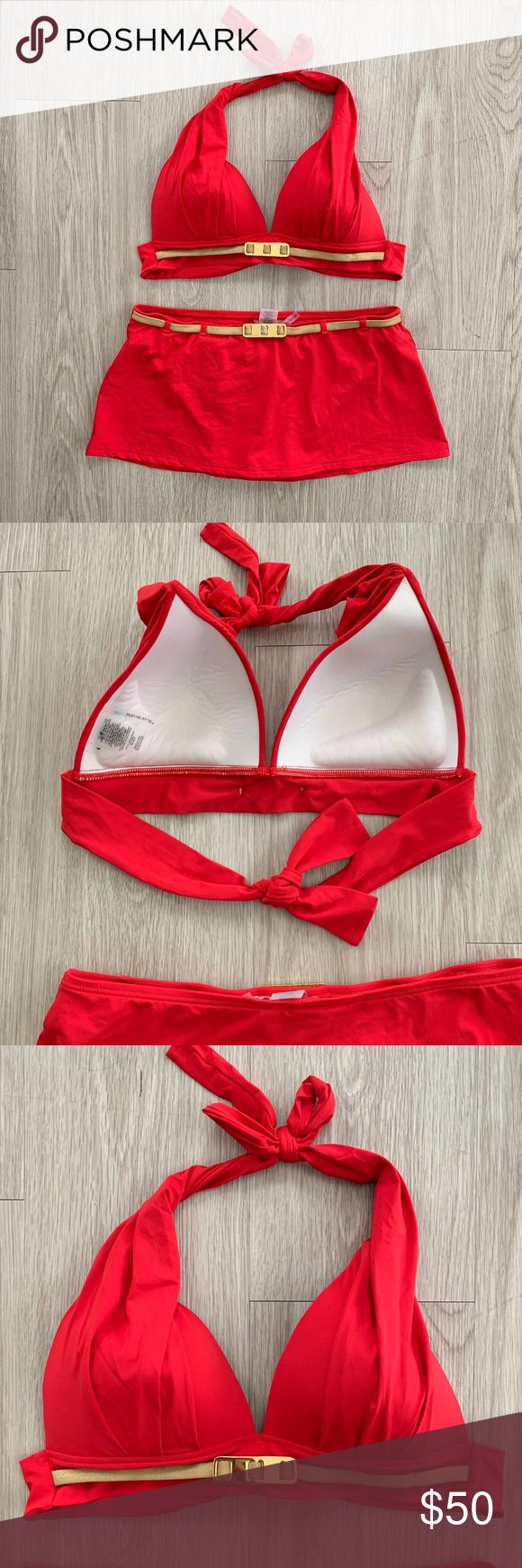 Bleu Rod Beattie Swimsuit Bikini Red Sz 6 Skirt Swimsuits Bikinis 2