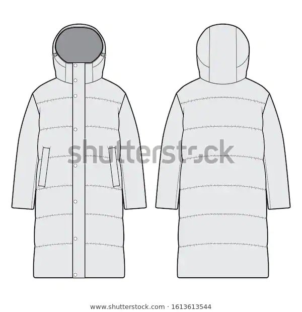 Down Jacket Fashion Flats Template 스톡 벡터로열티 프리 1613613544 Shutterstock 패션 디자인 드로잉 프리 점퍼