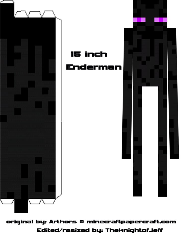 Minecraft Enderman Papercraft In 2024 Paper Crafts Minecraft Crafts Paper Toys Template