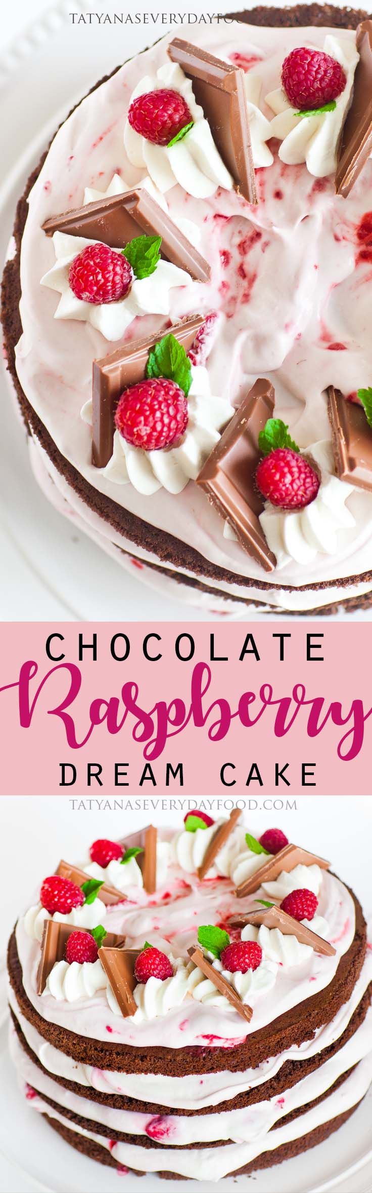 Chocolate Raspberry Cake With Cream Cheese Frosting Tatyanas Everyday Food Cake Recipes
